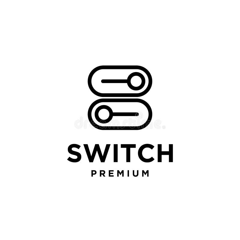 Switch Logo with Power on Off Icon Design Stock Illustration ...