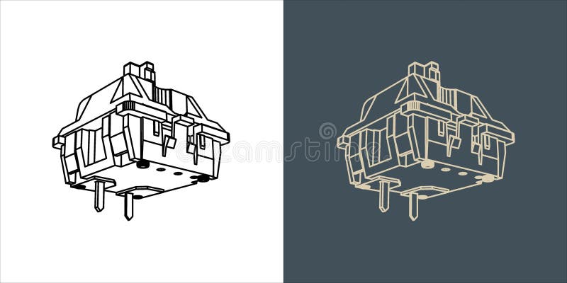 Switch Mechanical Keyboard Wireframe Blueprint Stock Illustration ...