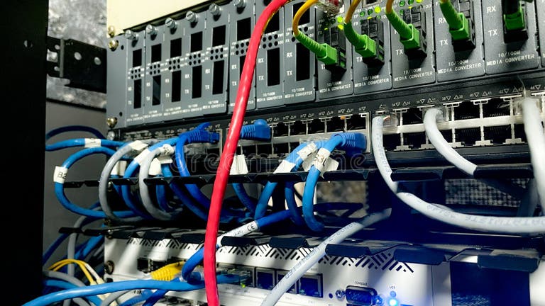 Switch and Networking Server Telecom, Network, Fiber Network Server ...