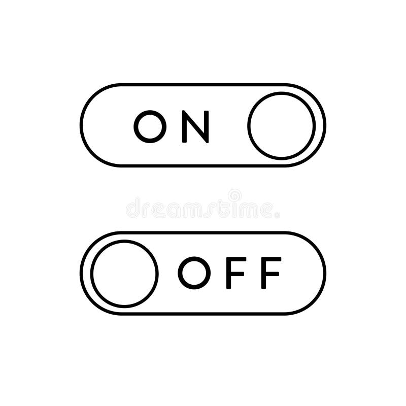 Switch on Off Button Outline Icon, Vector Illustration Stock Vector ...