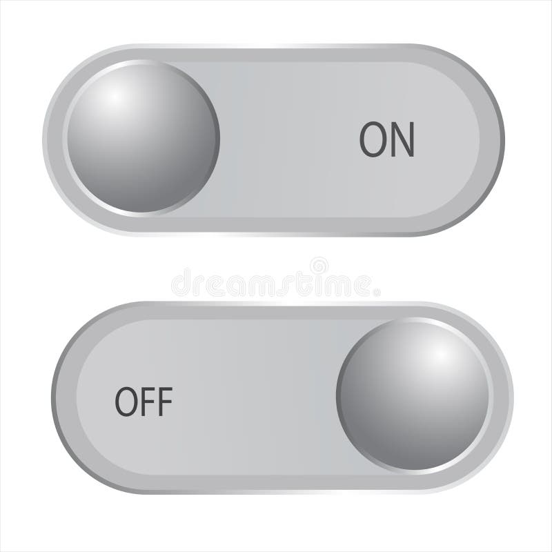 Switch on and Off Button with Stylish Device Font User Interface or ...