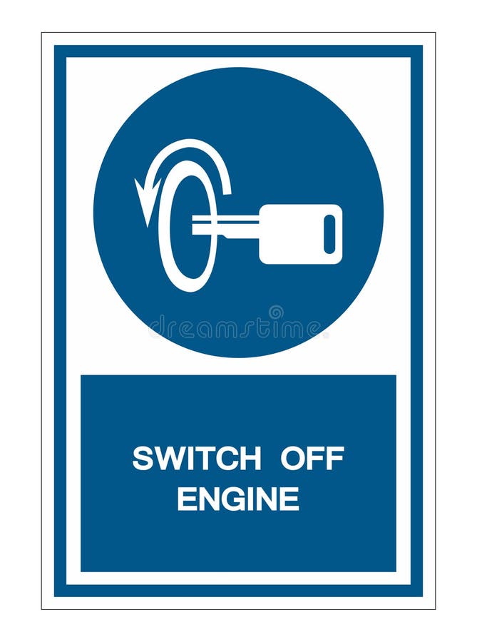 Symbol Switch Off Engine On Black Background,Vector Illustration Stock ...