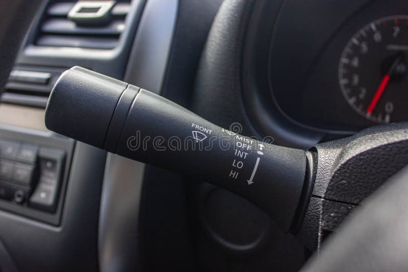 Switch Off Lights in a Car. Close-up Car Integrated Turning Indicator ...