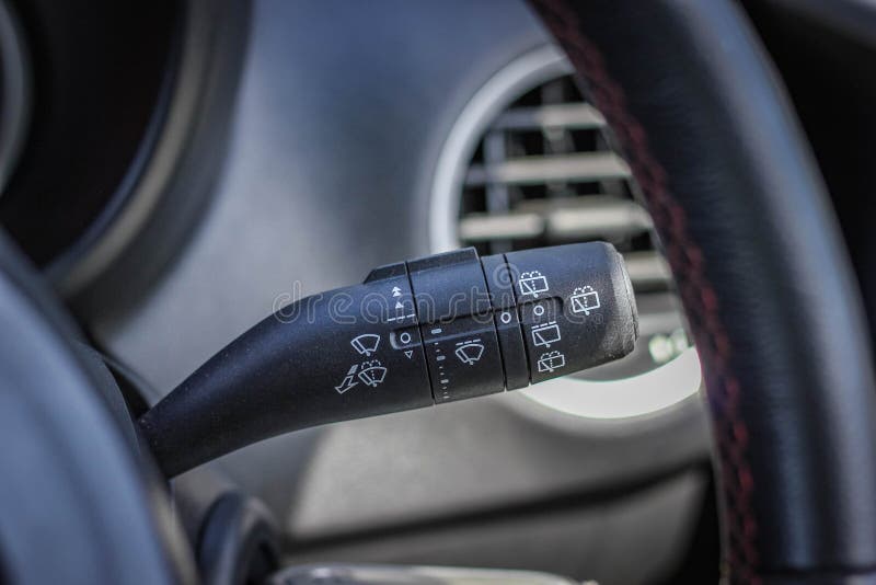 Switch Off Lights in a Car. Close-up Car Integrated Turning Indicator ...