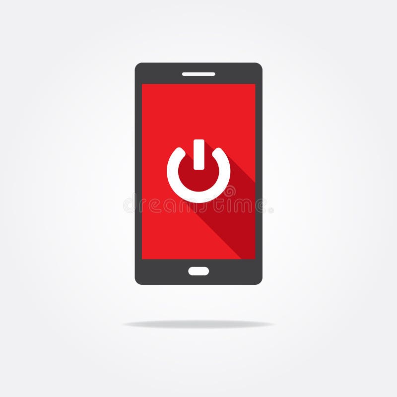 Switch on Off Phone Icon stock vector. Illustration of stop - 198330423