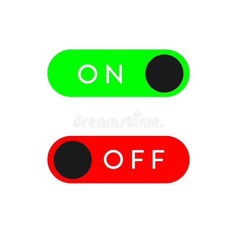 Switch on and Off Toggle. on and Off Toggle Switch Buttons Graphic ...