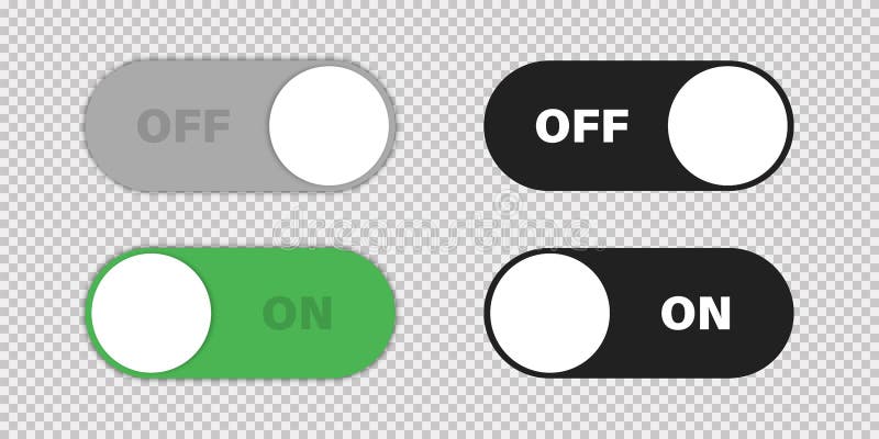 Switch on and OFF Toggle Vector Isolated Elements. Technology Concept ...