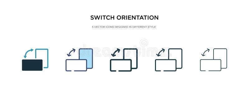 Switch Orientation Button Icon in Different Style Vector Illustration ...