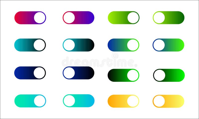 Switch Oval Button Icons on and Off. Set of Screen Sliders for Apps ...