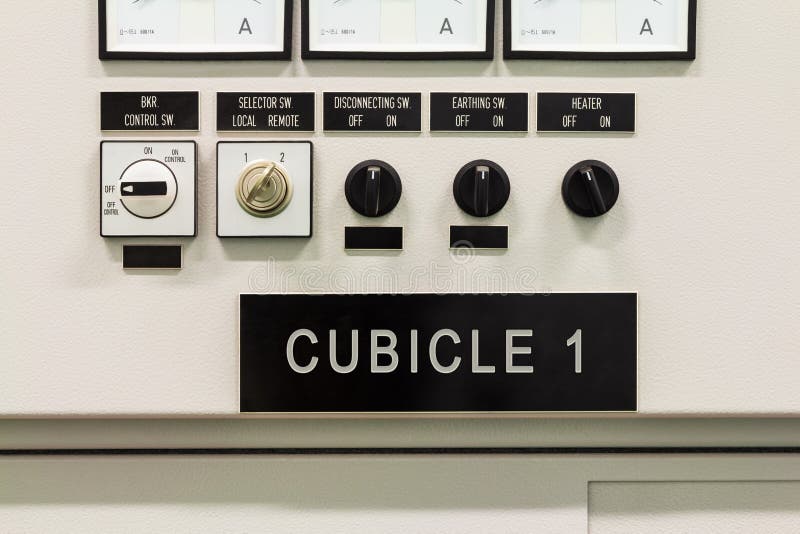 Switch Panel on Control Cubicle Stock Photo - Image of instrument ...