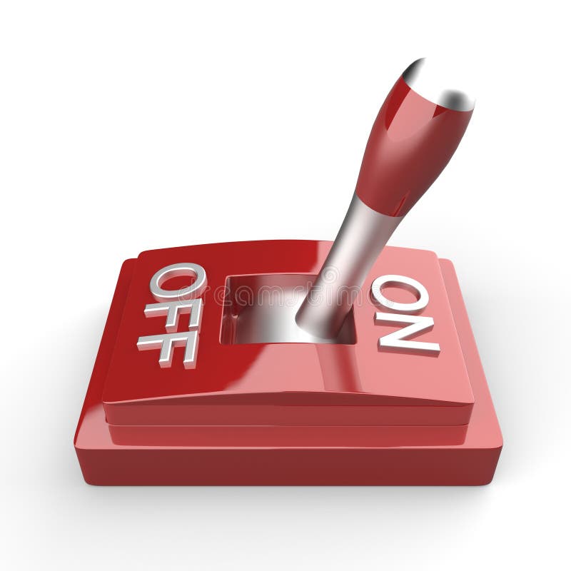 Red 5G Switch in on Position - 3D Rendering Illustration Stock ...