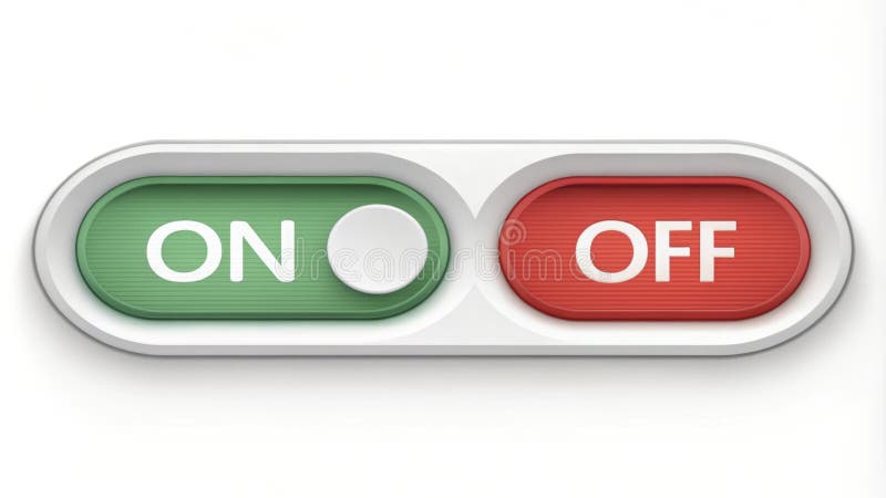 Switch in the on Position with Green and Red Colors, Symbolizing Power ...