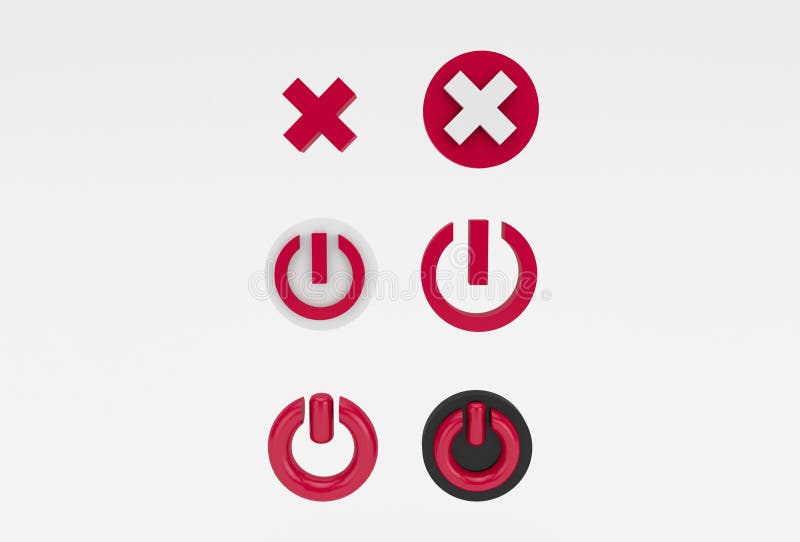 Switch Power Close or Off Icon 3d Illustration Minimal 3d Rendering ...