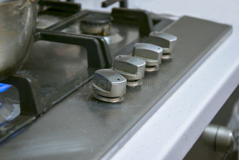 Steel Switch Power Adjustment on the Electric Stove Stock Image - Image ...