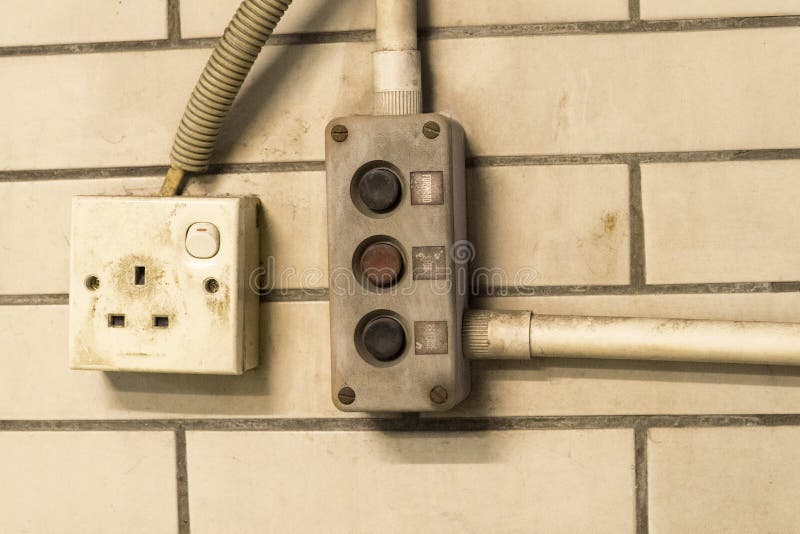 Switch the Power Outlet with the Switch To Open the Door Very Old ...