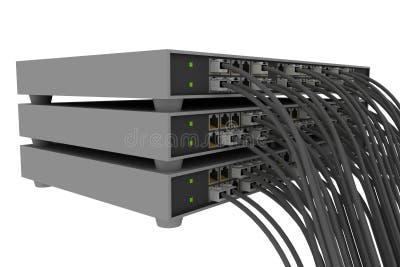 Switch rack with wires stock illustration. Illustration of center ...