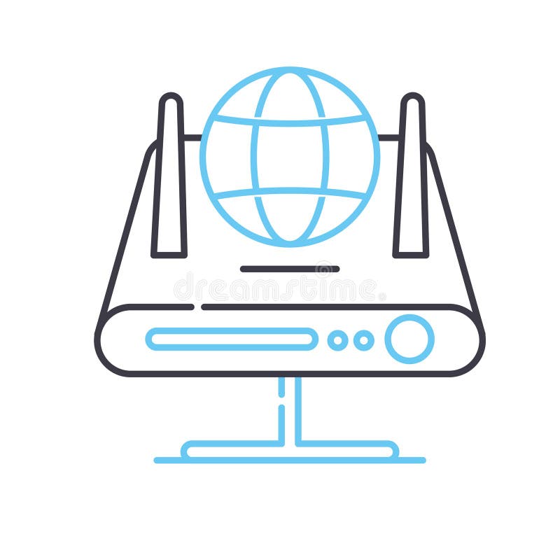 Switch Router Line Icon, Outline Symbol, Vector Illustration, Concept ...