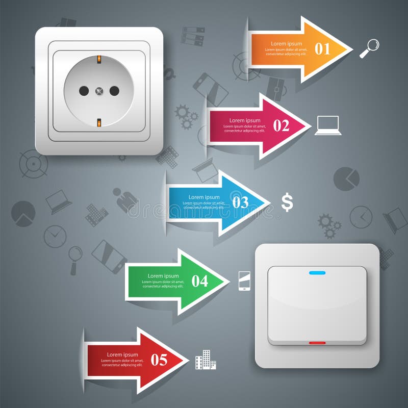 Switch, Socket Icon. Abstract Business Infographic. Stock Vector ...