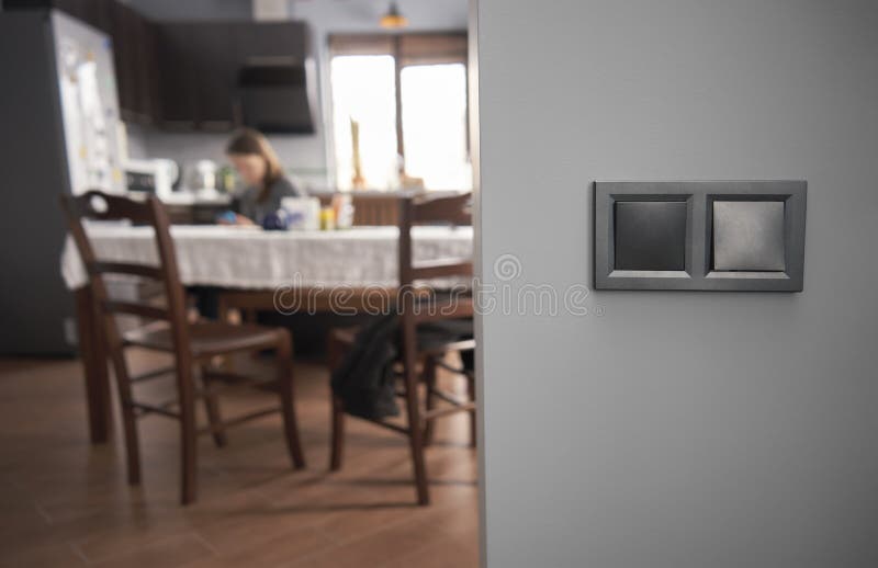 Switch and Socket in the Kitchen Background Stock Photo - Image of ...