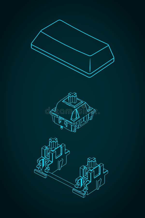 Mechanical Keyboard Isometric Stock Illustrations – 86 Mechanical ...