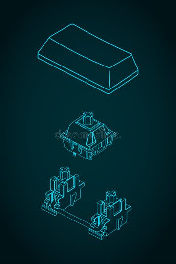 Mechanical Keyboard Isometric Stock Illustrations – 86 Mechanical ...