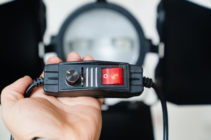 Switch of Studio Halogen Constant Light Illuminator. Equipment for the ...