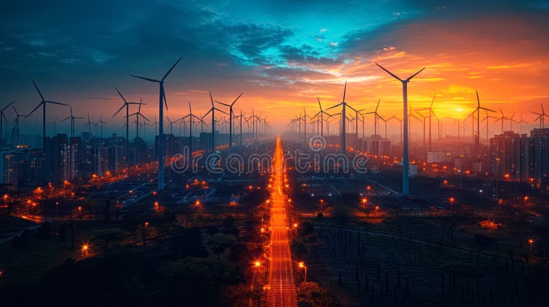 Switch To the Use of Green Energy Around the World Stock Illustration ...