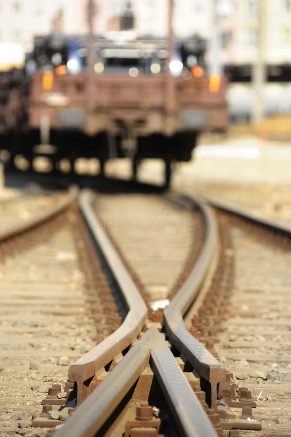 Switch or Track Switch in Railroad and Train Traffic Stock Photo ...