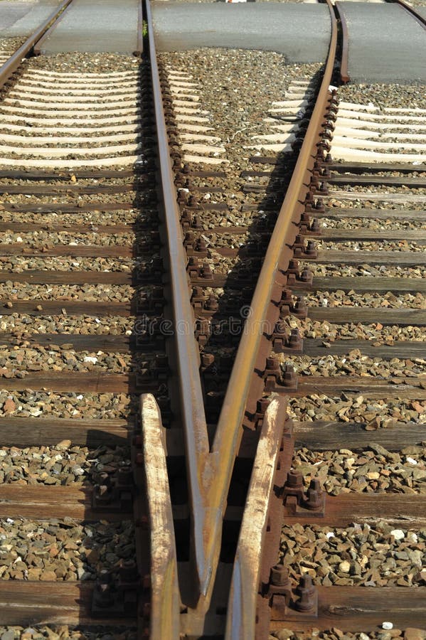 Switch or Track Switch in Railroad and Train Traffic Stock Photo ...