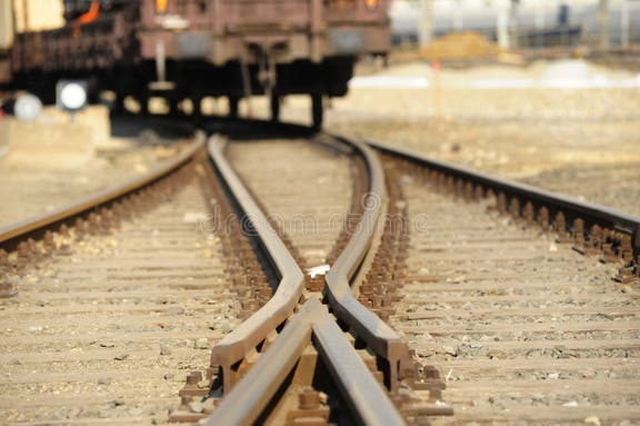 Switch or Track Switch in Railroad and Train Traffic Stock Photo ...