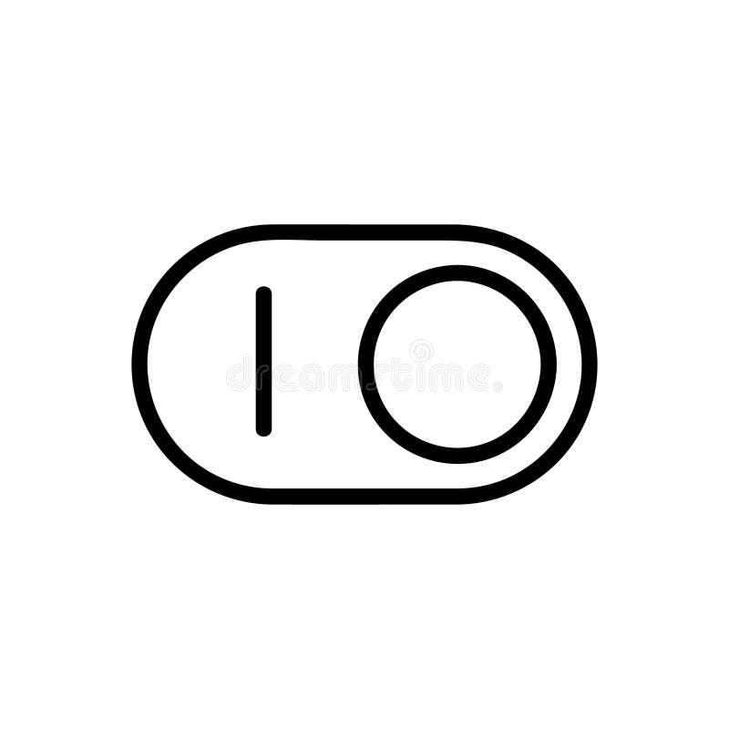 Switch Vector Icon, Outline Style, Isolated on White Background Stock ...