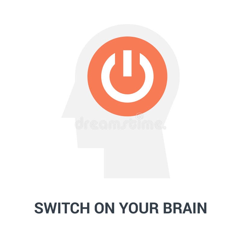 Switch on Your Brain Icon Concept Stock Vector - Illustration of power ...