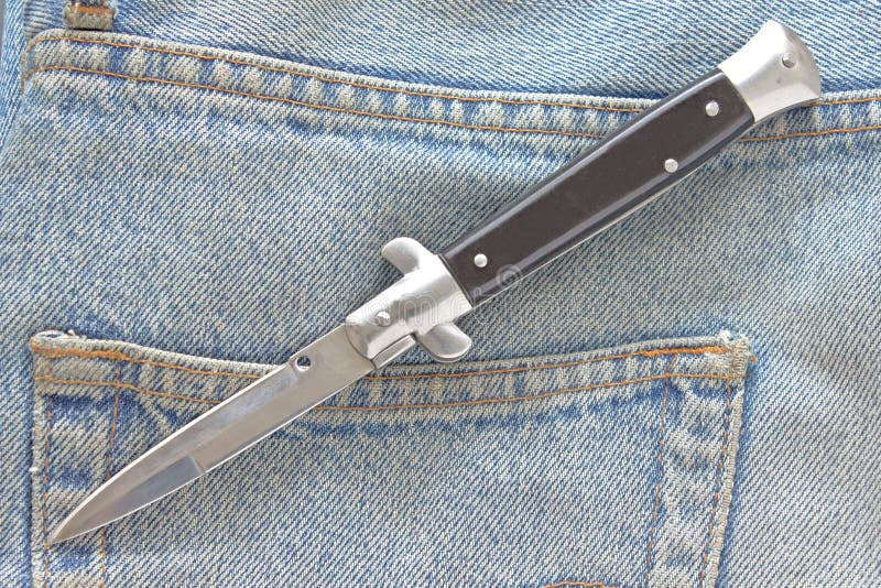 Switchblade knife stock image. Image of jeans, violence - 72019547