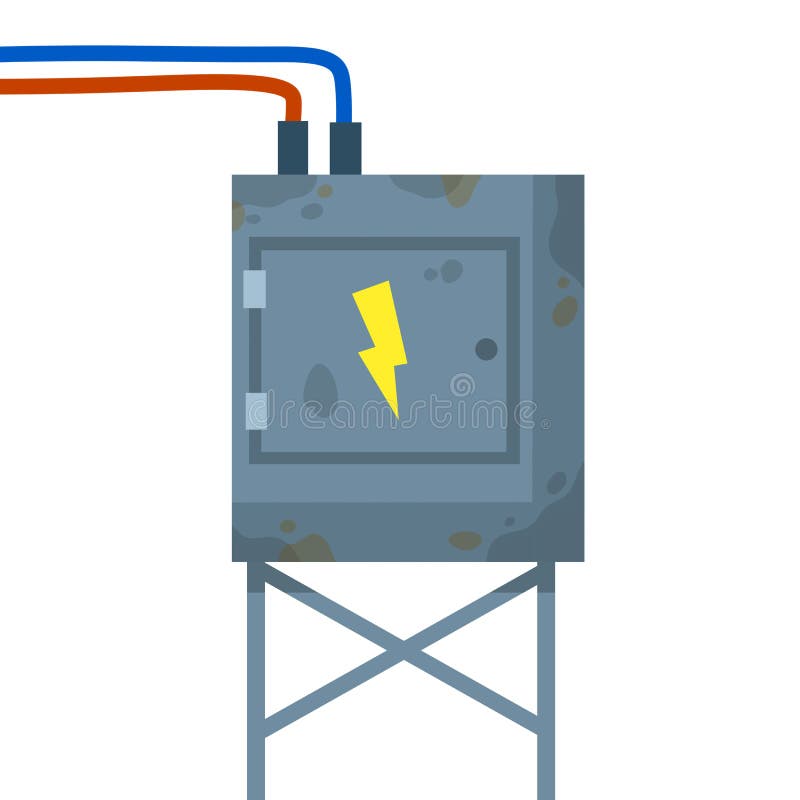 Switchboard. Electrical Wires in Box Stock Vector - Illustration of ...
