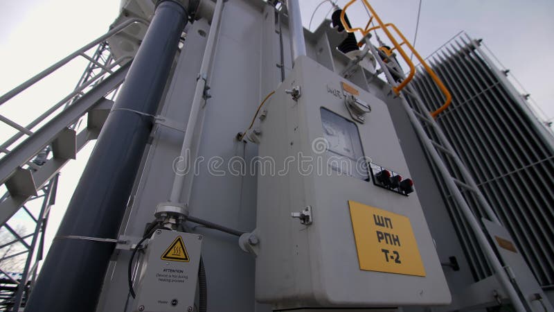 Switchboard on Power Transformer at Electricity Station Stock Footage ...