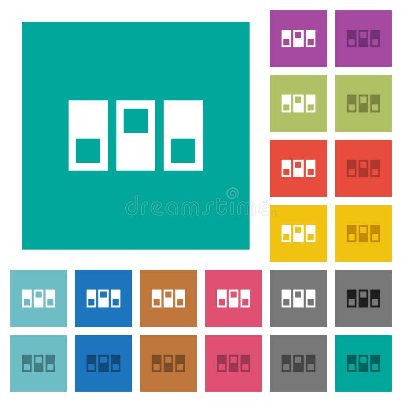 Switchboard Square Flat Multi Colored Icons Stock Vector - Illustration ...