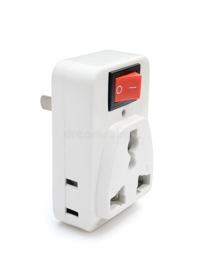Switched universal adapter stock image. Image of clipping - 24505231