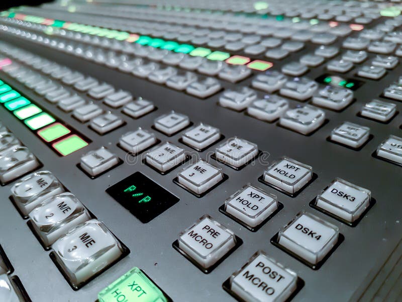 Switcher Buttons in Studio TV Station Stock Photo - Image of grey ...
