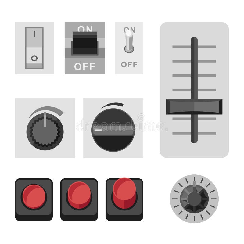 Switches flat icons stock vector. Illustration of electricity - 149819948