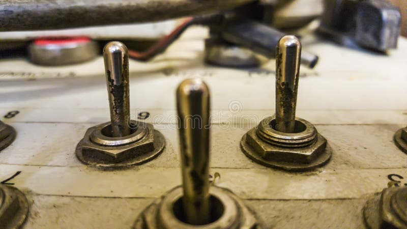 Switches of an Old Electrical Device Stock Image - Image of instrument ...