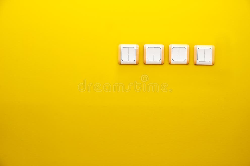 Switches on orange wall. stock photo. Image of concept - 40209856