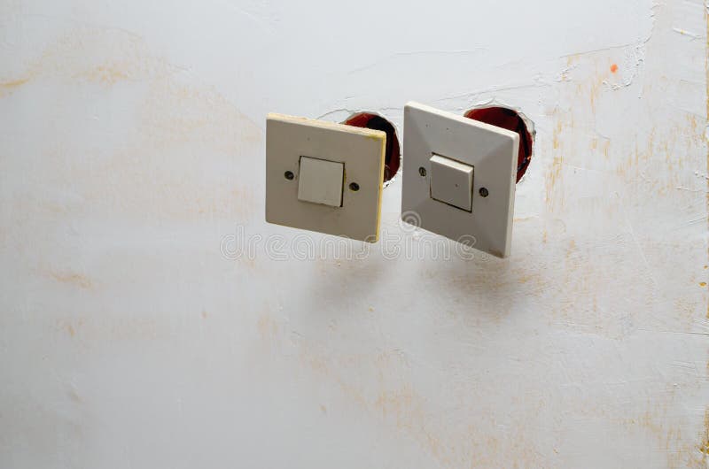 Switches on a wall stock image. Image of electric, interior - 156715193