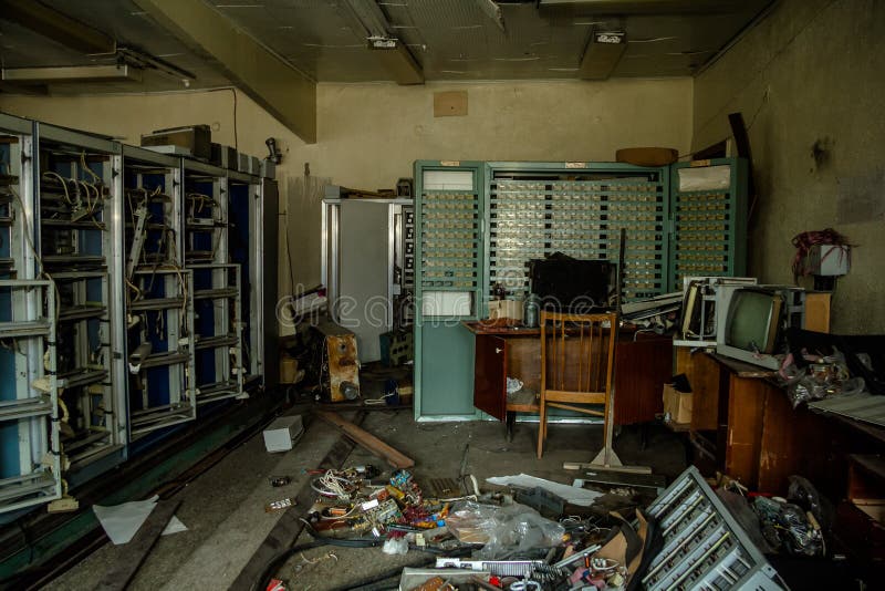 Switchgear Cabinets with Broken Hardware in Abandoned Factory Stock ...