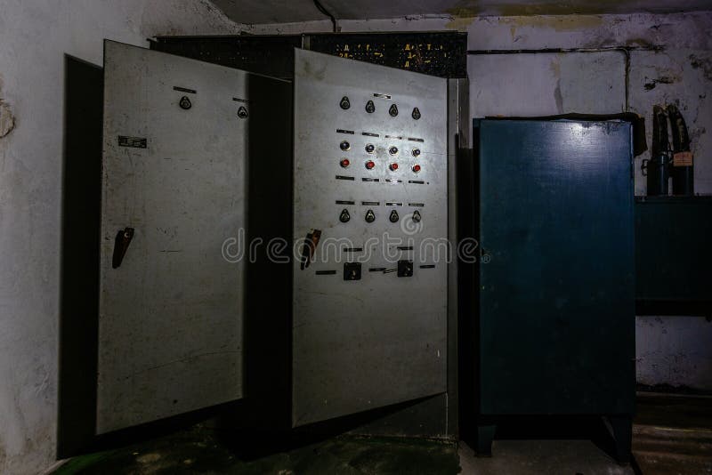 Switchgear Cabinets with Broken Hardware in Abandoned Factory Stock ...