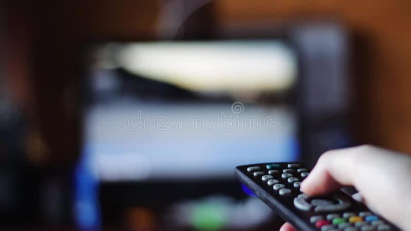 Switching Channels on Your TV Remote Control Stock Footage - Video of ...