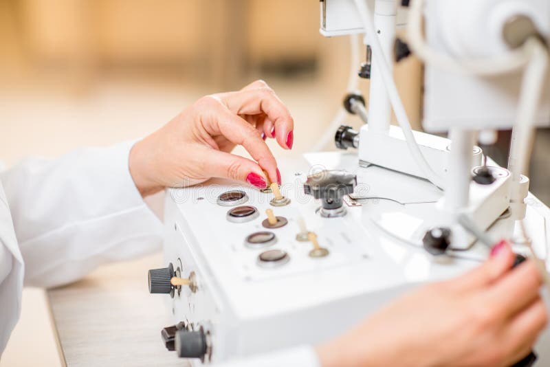 Switching with Finger Hardware for Vision Checking Stock Photo - Image ...