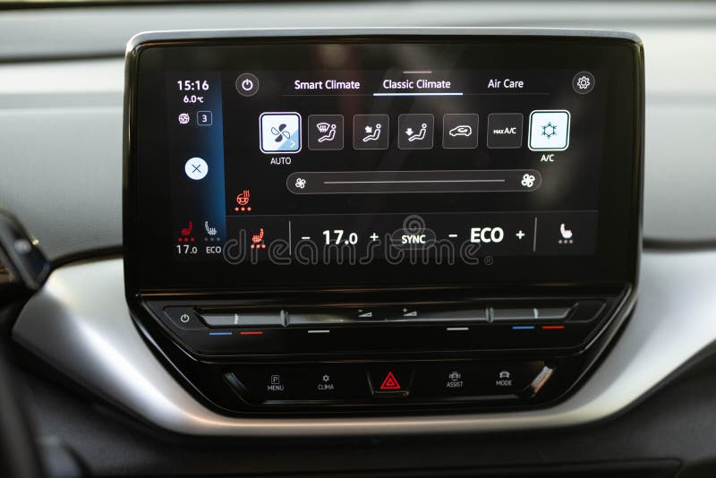 Switching Heated Seats Car Pressing Buttons Seat Dashboard Steering ...