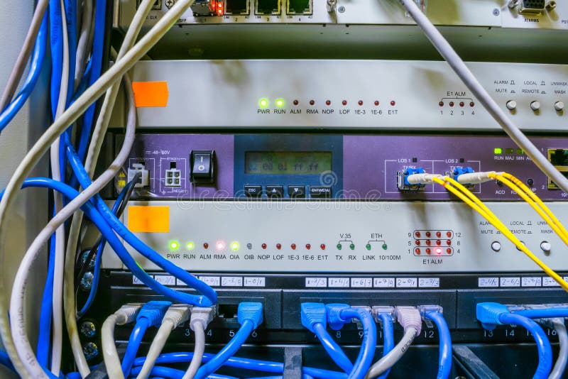 Switching the Internet Wires in the Server Rack Stock Photo - Image of ...