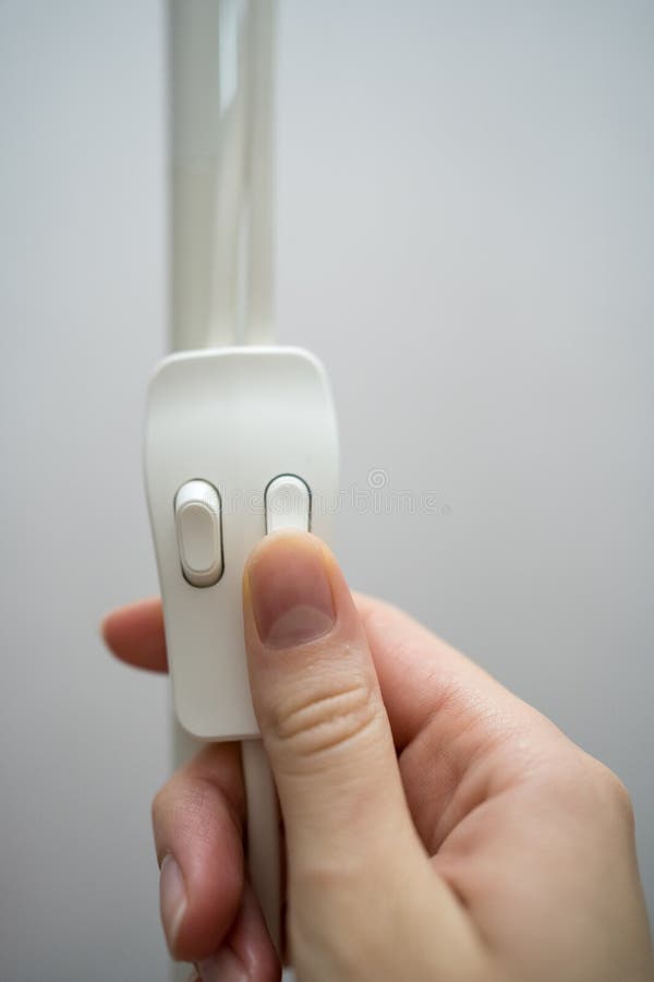 Switching Light on a White Switch. Home Interior Stock Photo - Image of ...