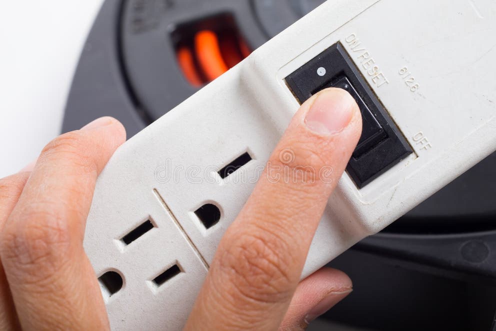Switching on or Resetting the Power Socket Stock Image - Image of strip ...